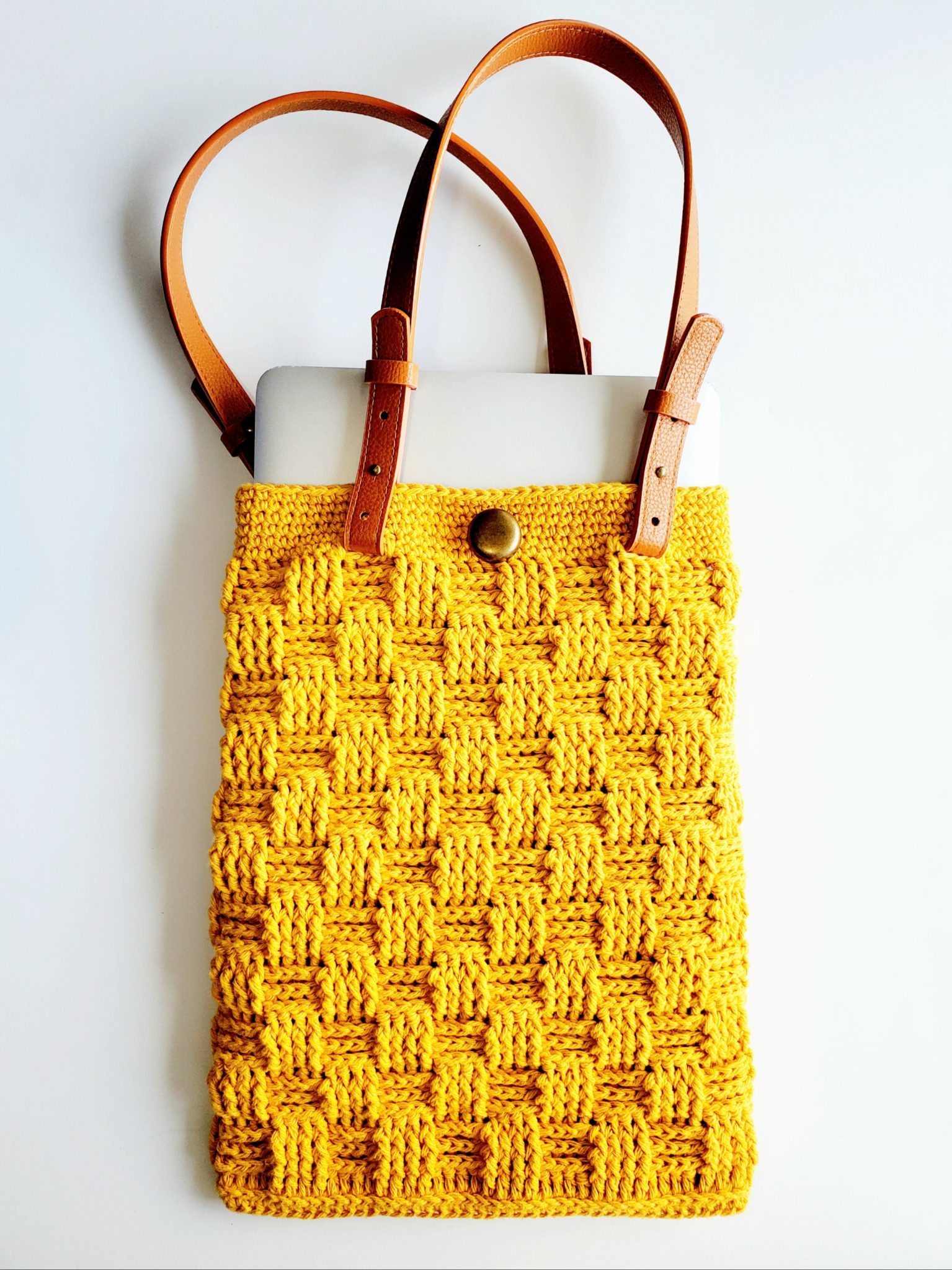 Basketweave Laptop Bag - HandmadebyRaine