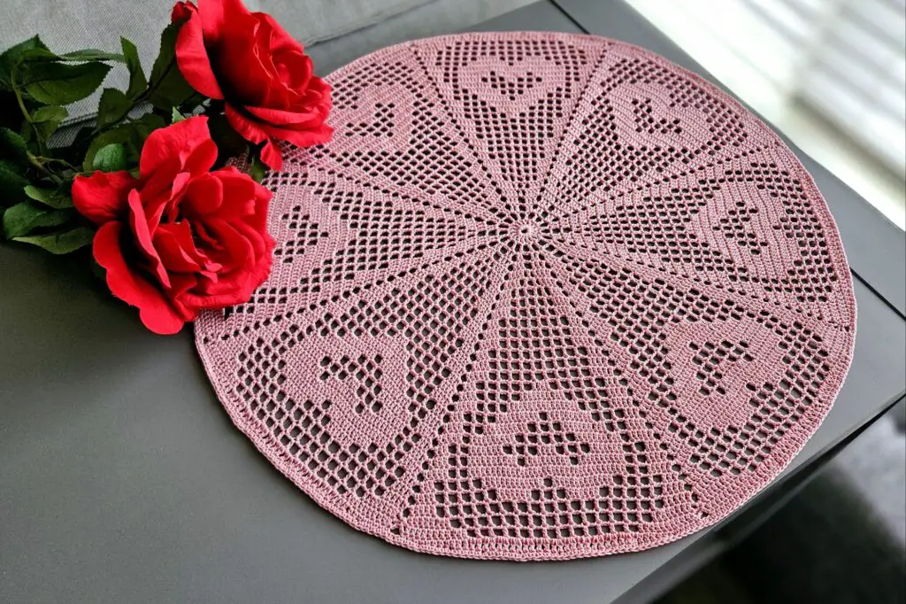 Heart Wheel Doily - HandmadebyRaine